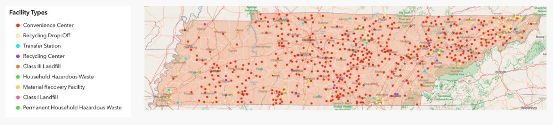 Recycling Centers in Tennessee